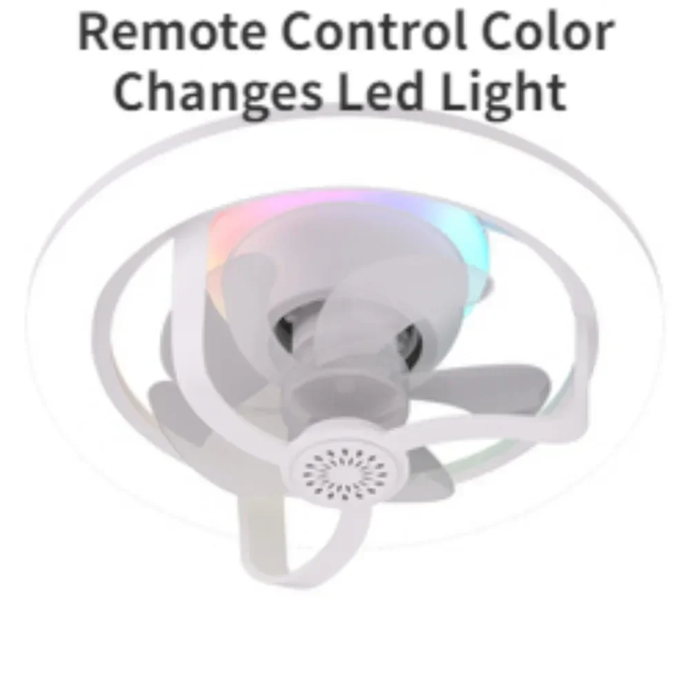 Modern White Color Fan Light-rgb Led Lamp Fan E27 Screw Lamp With Abs ...