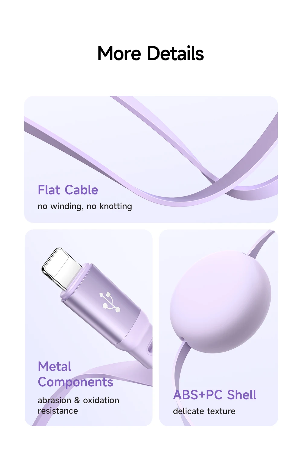 Sparkling Luminous 3a Charging 3 In 1 Lighting/ Micro Usb/type C Data ...