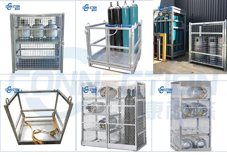 Cage For Transporting Stackable Gas Bottle Oxygen Cylinder Storage Cage ...