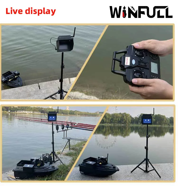 WINFULL Wireless Remote Control Fishing Feeder Video Fish Finder Bait ...