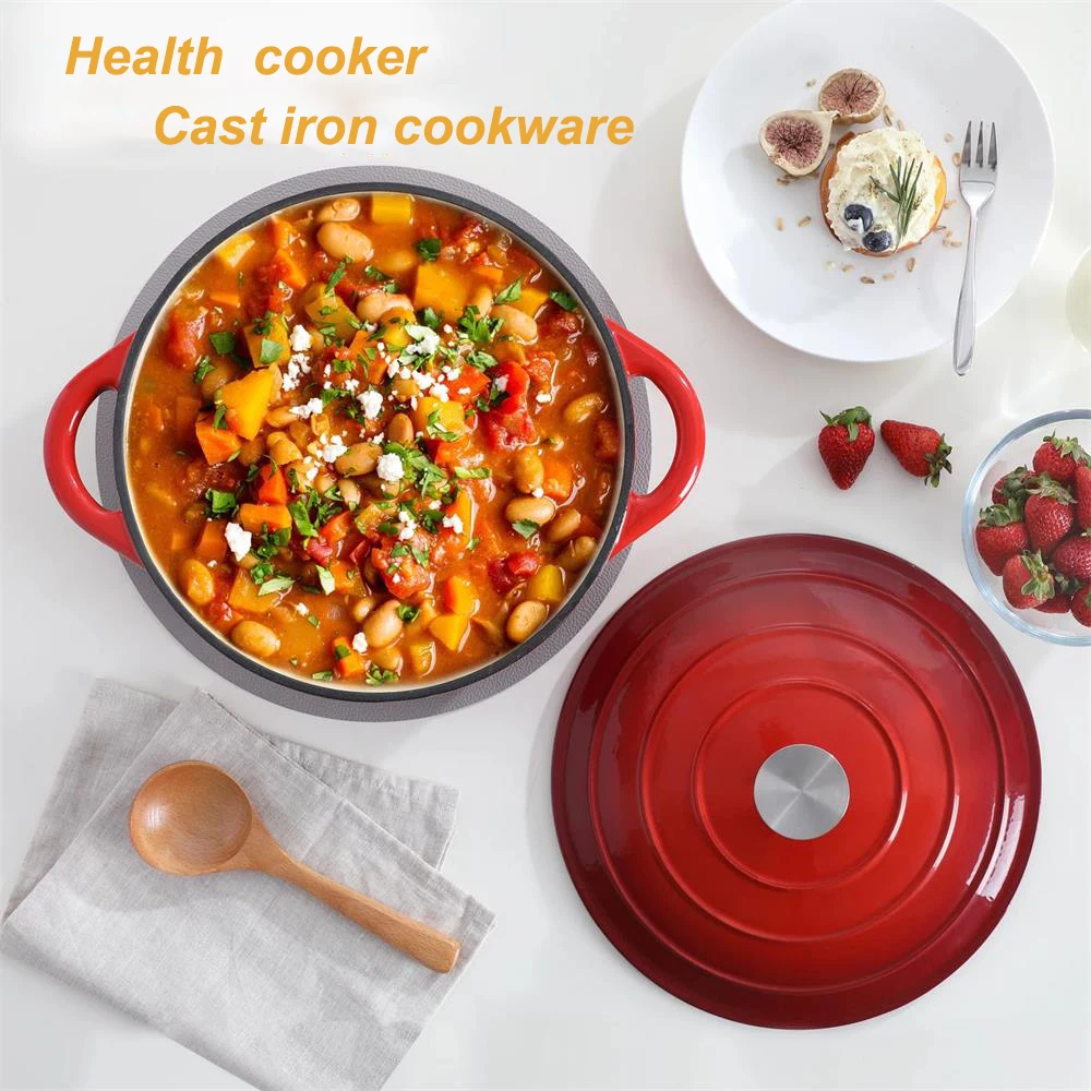 Custom Kitchenwares Cast Iron Enamel Casserole Cookware Soup And Stock ...