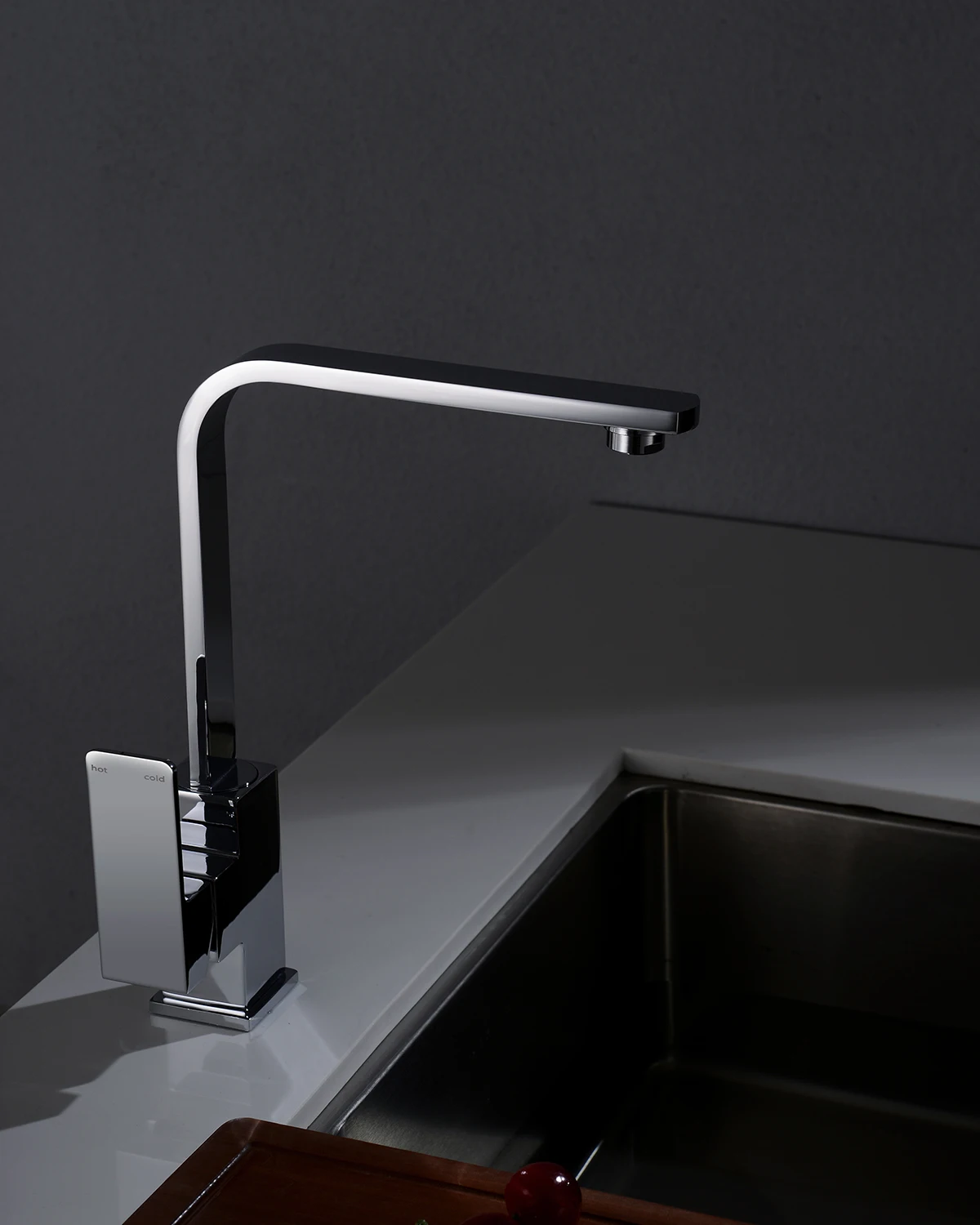 Modern Simple Pantry Water Tap Squared Fixed Kitchen Faucet Brass ...