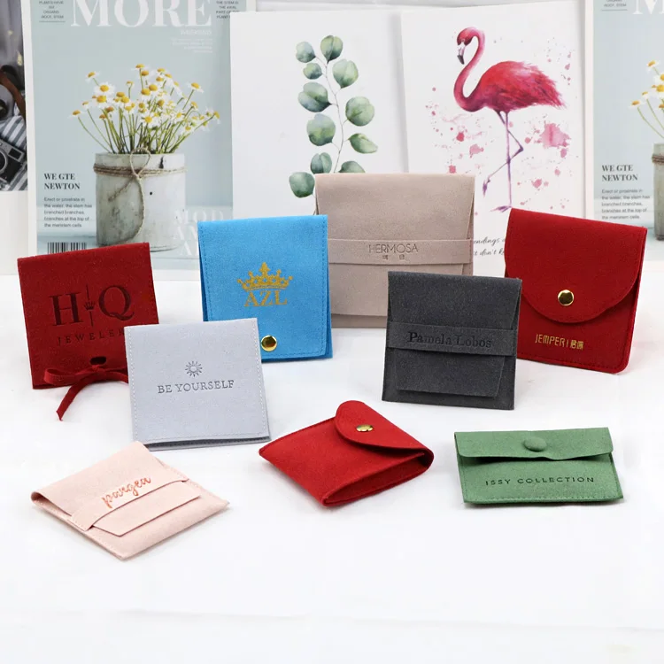 Custom Made Velvet Jewelry Pouch - Faux Suede Packaging