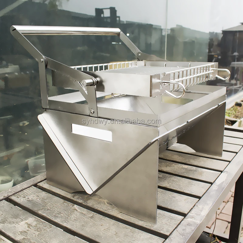 Stainless Steel Easy Flip Charcoal BBQ Grill for Camping - OEM