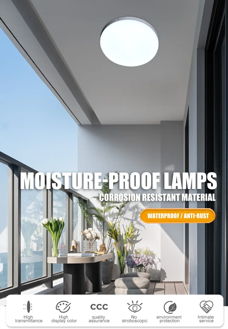 Moisture-proof Led Bulkhead Light Round Surface Mounted Ceiling Light ...