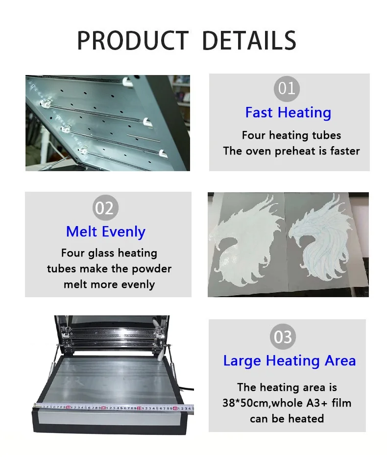 A3 Dtf Oven Dtf Shaking Drying Baker 13x19inch And Hotmelt Powder ...