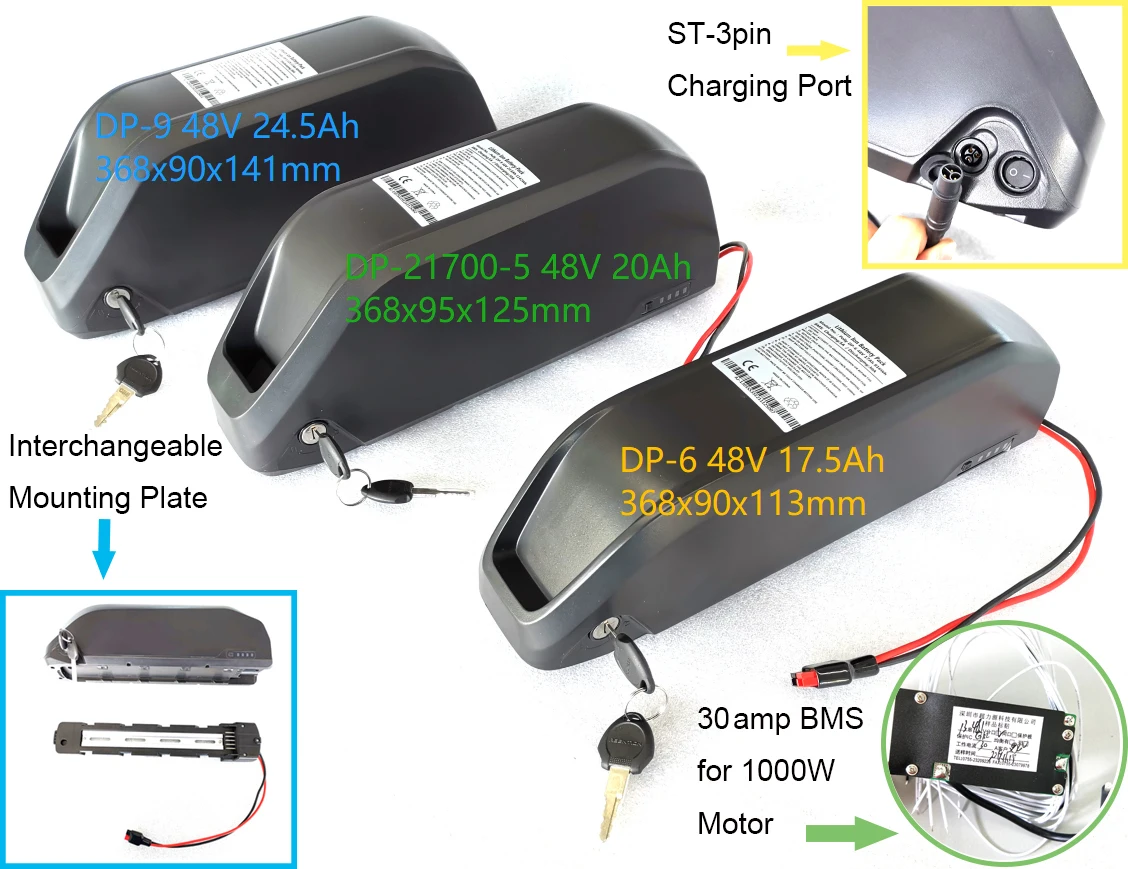 Reention Polly DP-2170-7 Polly 48V 52V 25ah Ebike Battery