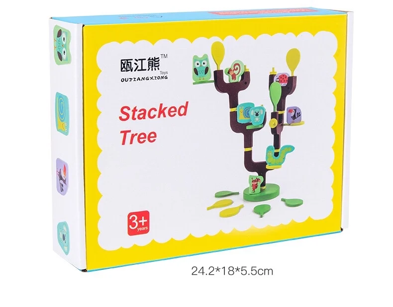 Wholesale Wooden Balancing Toy Montessori Tree Stacker Wooden Blocks ...
