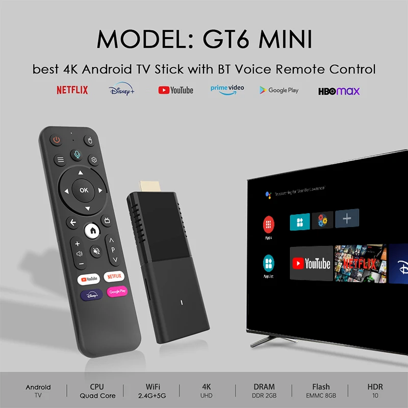 Q3 Android Tv Stick 4k Dual Wifi 4k 2gb 8gb Quad Core 64bit With Bt ...
