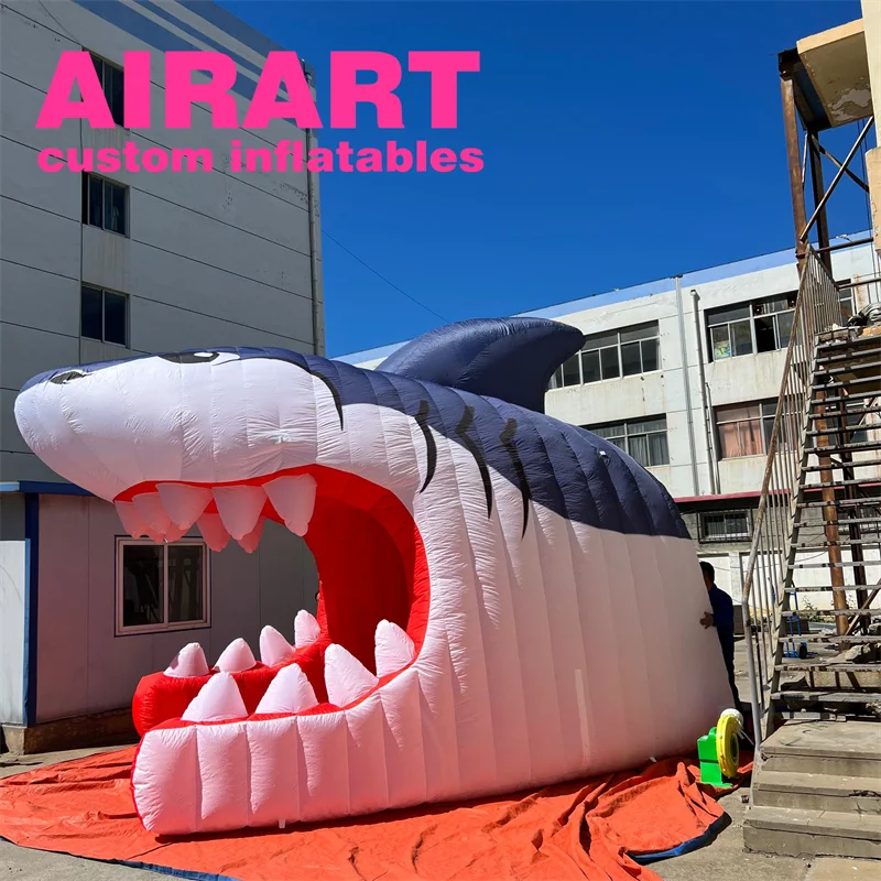 Portable Inflate Tunnel, Cartoon Shark Mouth Inflatable Tunnel, Custom ...