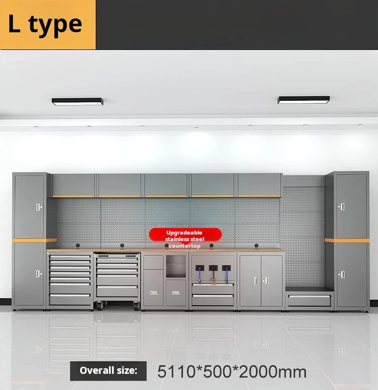 Heavy-Duty Modular Steel Garage Workstation Workbench and Roller ...