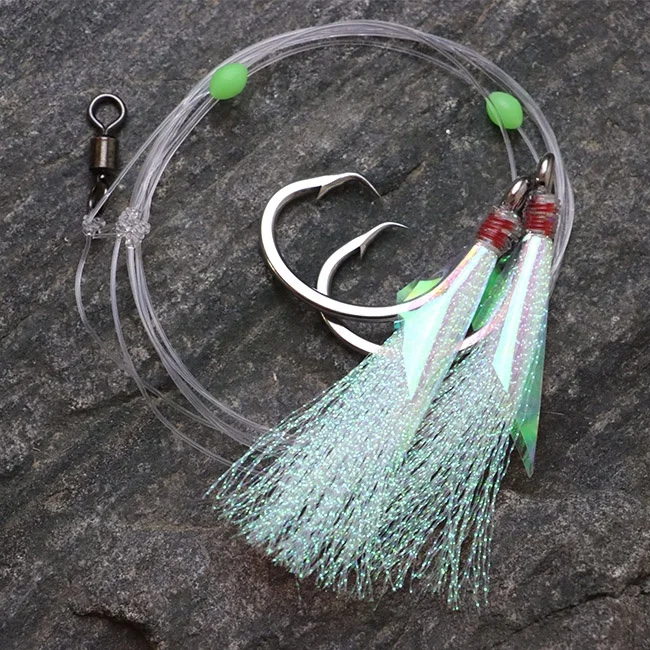 Reedy Rigz Fishing Flasher Skin Feather Sabiki Bait Rigs With Luminous ...