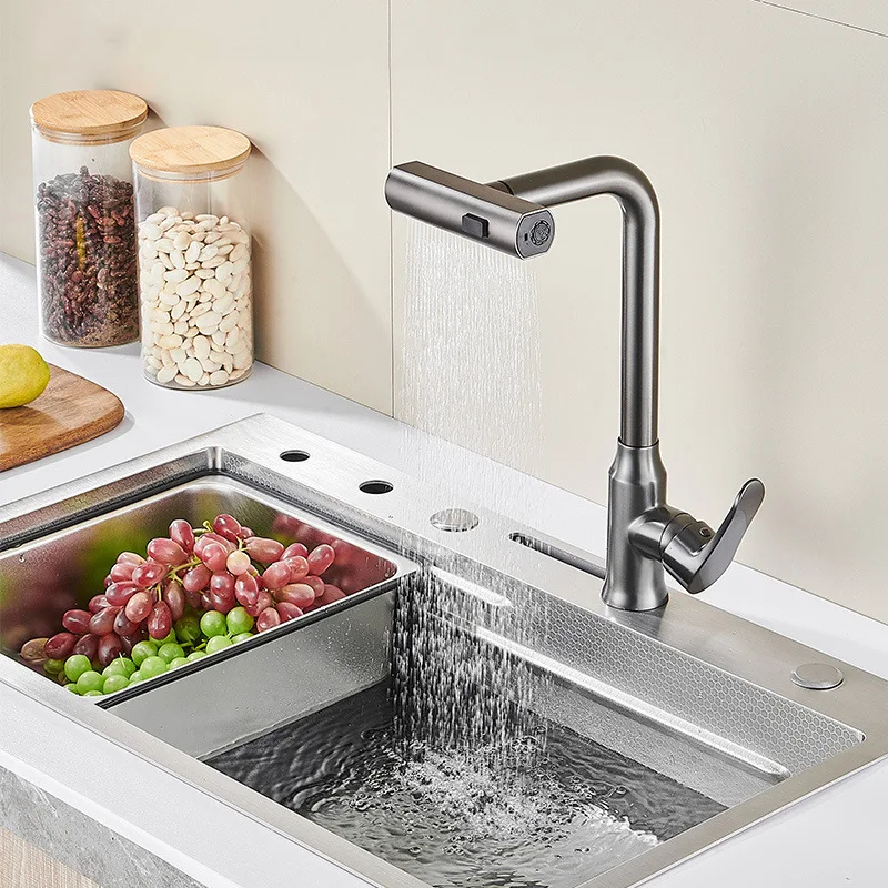 Pull-out Flying Rain Waterfall Faucet Multifunctional Splash-proof ...