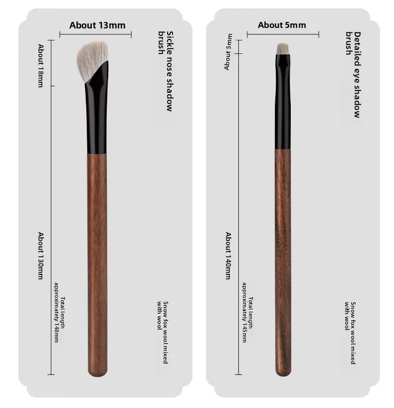 Luxury Premium Snow Fox Goat Natural Hairs Makeup Brushes With Rosewood ...