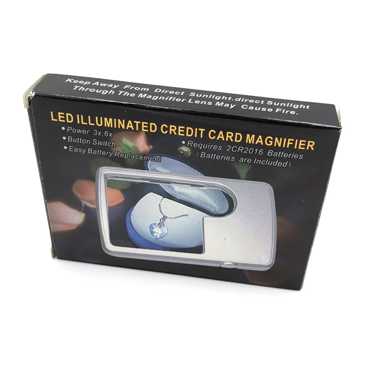 Plastic Silver 1 Led Illuminated Credit Card Handheld Magnifier - Buy ...