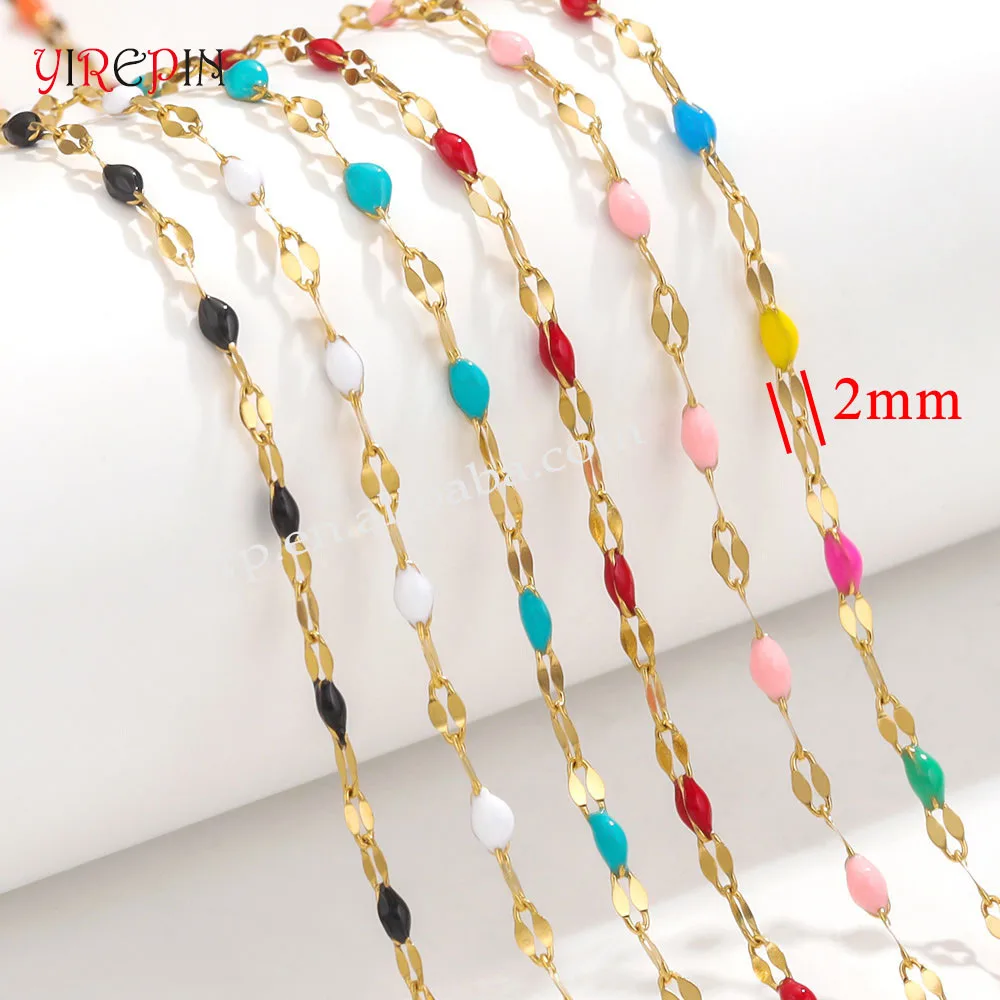 2mm Stainless Steel Gold Lip Drip Oil Chain For Diy Necklace Bracelet ...
