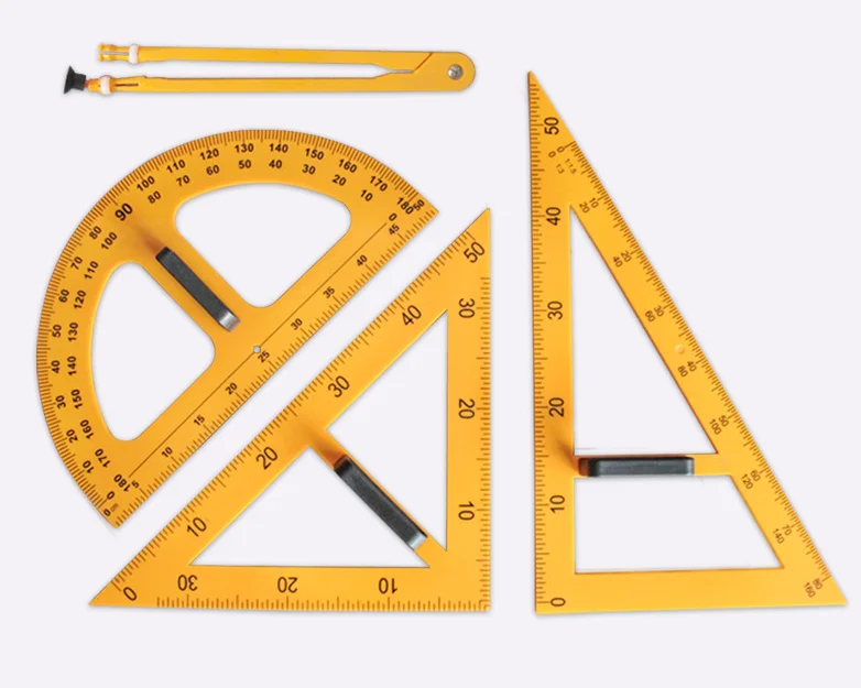 Plastic Teaching Set 1 Teaching Ruler 1 M, 2 Triangle Teaching Ruler,1 ...