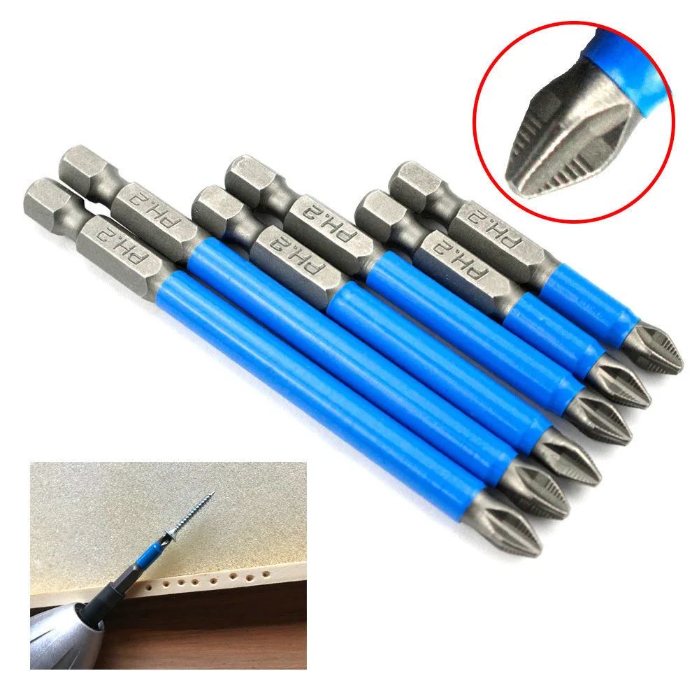 Hex Shank Ratchet Screwdriver Bits Set Precision Cross Slot Non Slip ...