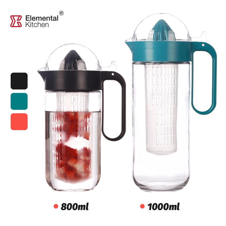 Hot Selling Multi-function Glass Infusion Pitcher/ Glass Juice Infuser ...
