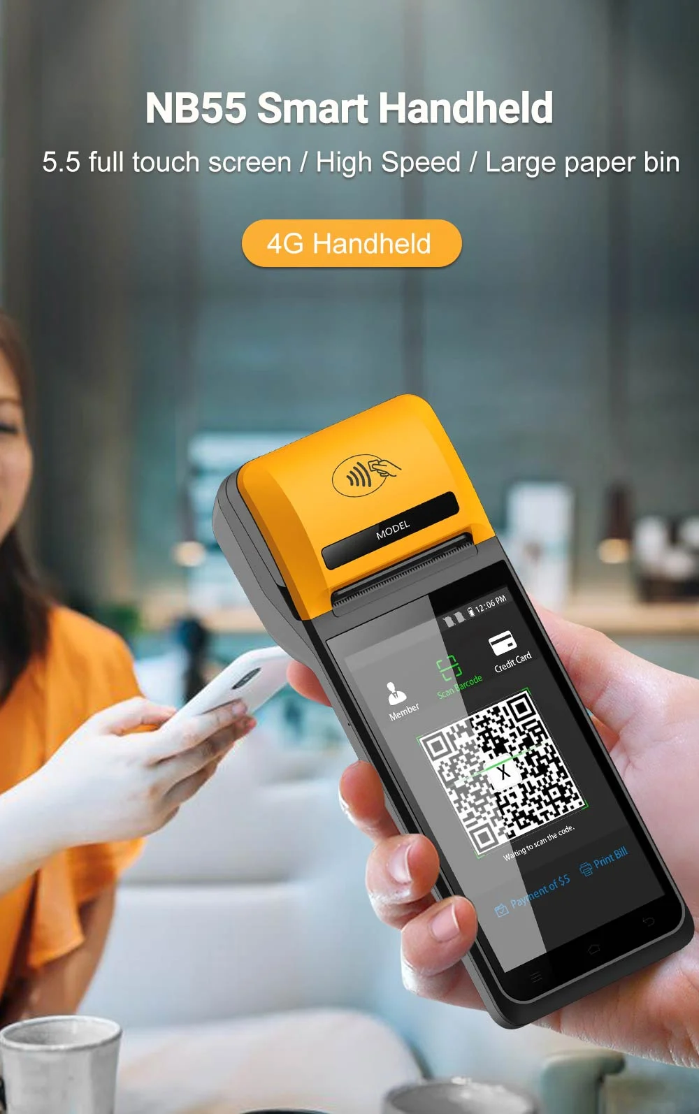 New Cheaper Pos Billing Machine Android Pos Terminal 8-core Nfc 4g ...