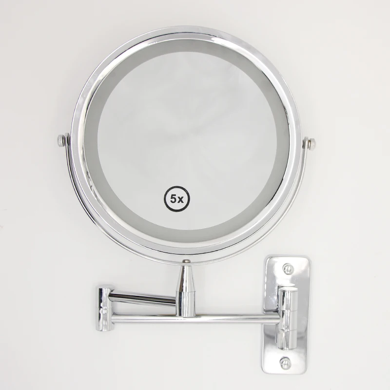 5x Hotel Chrome Plated Extendable Mirror Round Double Side Battery ...