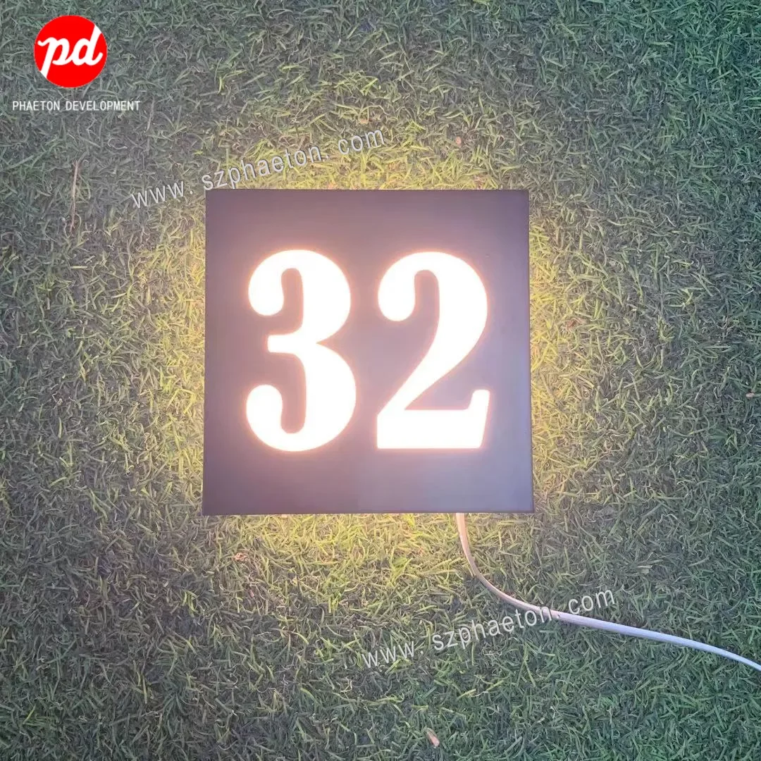 Modern Led House Number Sign Factory Custom Metal Door Number Glow in ...