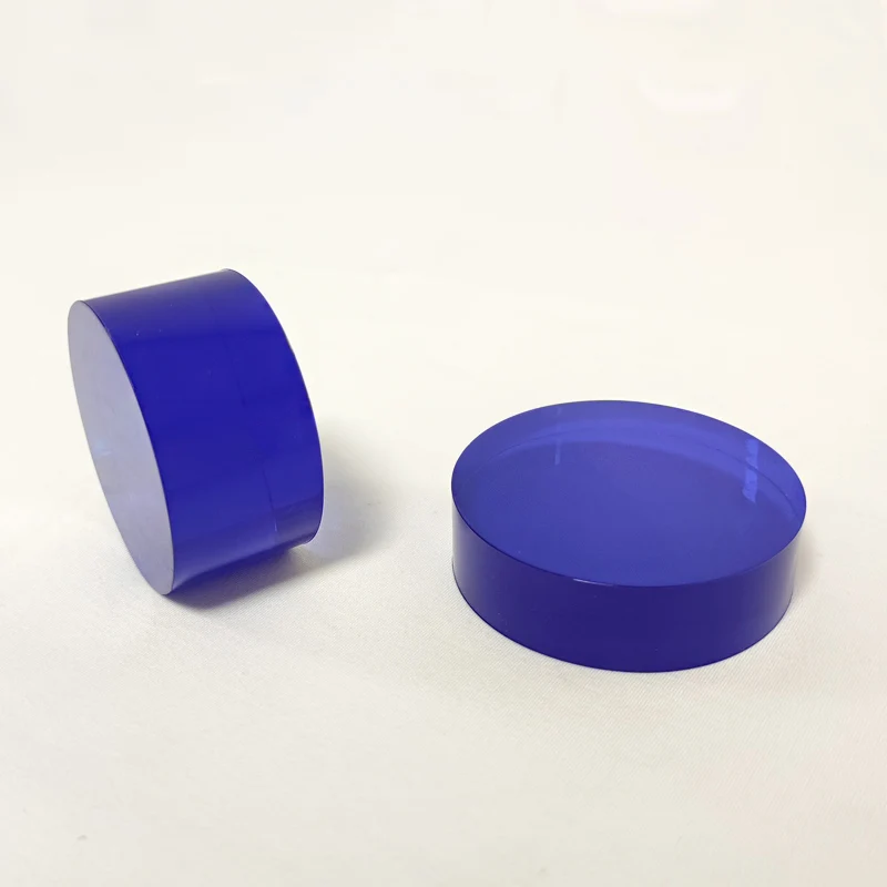 Clear Blue Solid Round Block Riser,Solid Acrylic Riser Block,Holiday ...