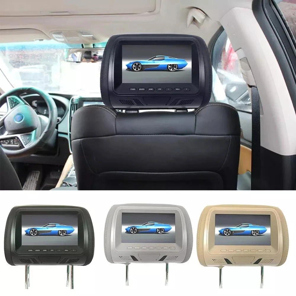 Szdalos 7 Inch Headrest Monitor For Car,Universal Tft Lcd Screen Audio ...
