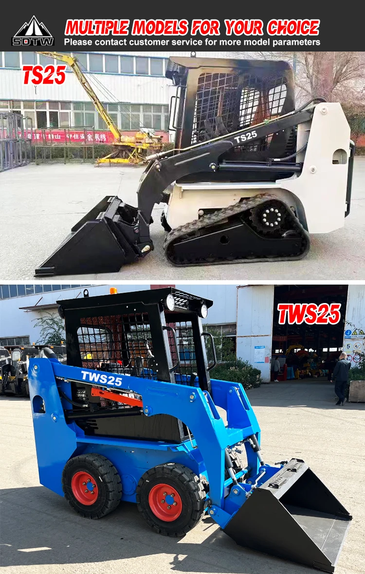 SDTW Official Excavator Skid Steer Loader TWS25 25HP Mini Skid Steer Loader with Auger Drill ...
