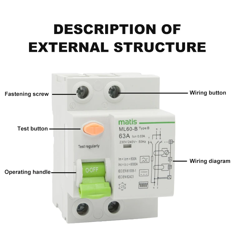 Matismart Type B RCD 2 Pole Smart Breaker - Reliable Safety