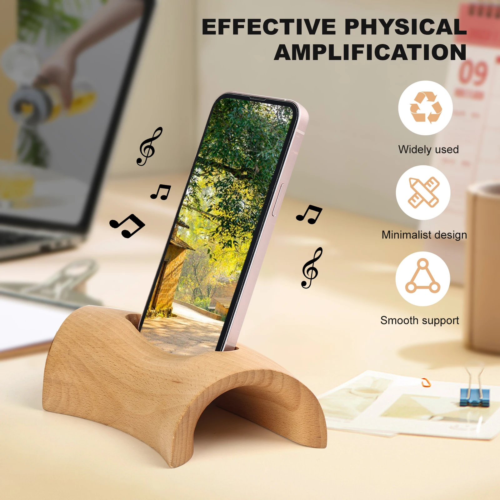 Wooden Desktop Mobile Phone Holder Amplifier Aultifunctional Solid Wood ...