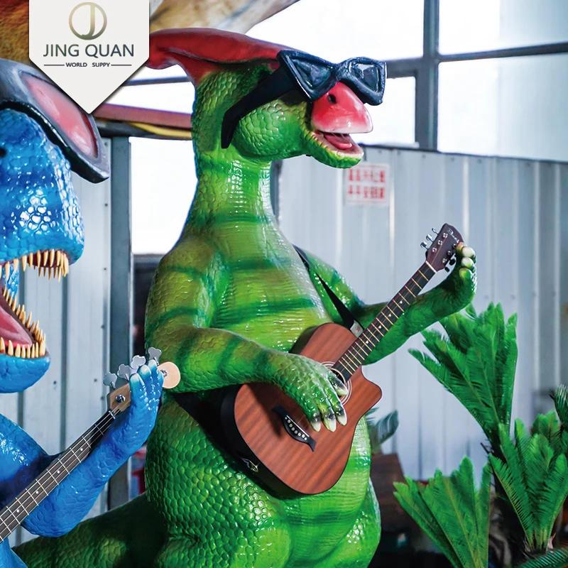 Parasaurolophus Playing Guitar Dinosaur Theme Park Animatronic Models ...