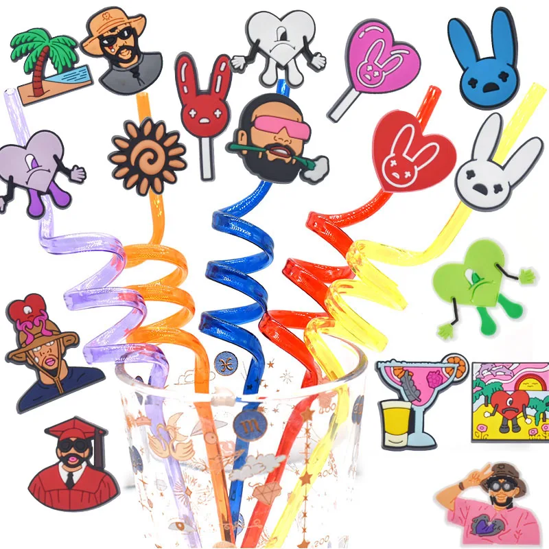 Cartoon Bar Accessories Pvc Stitch Glass Straw Topper Charms Stitch ...