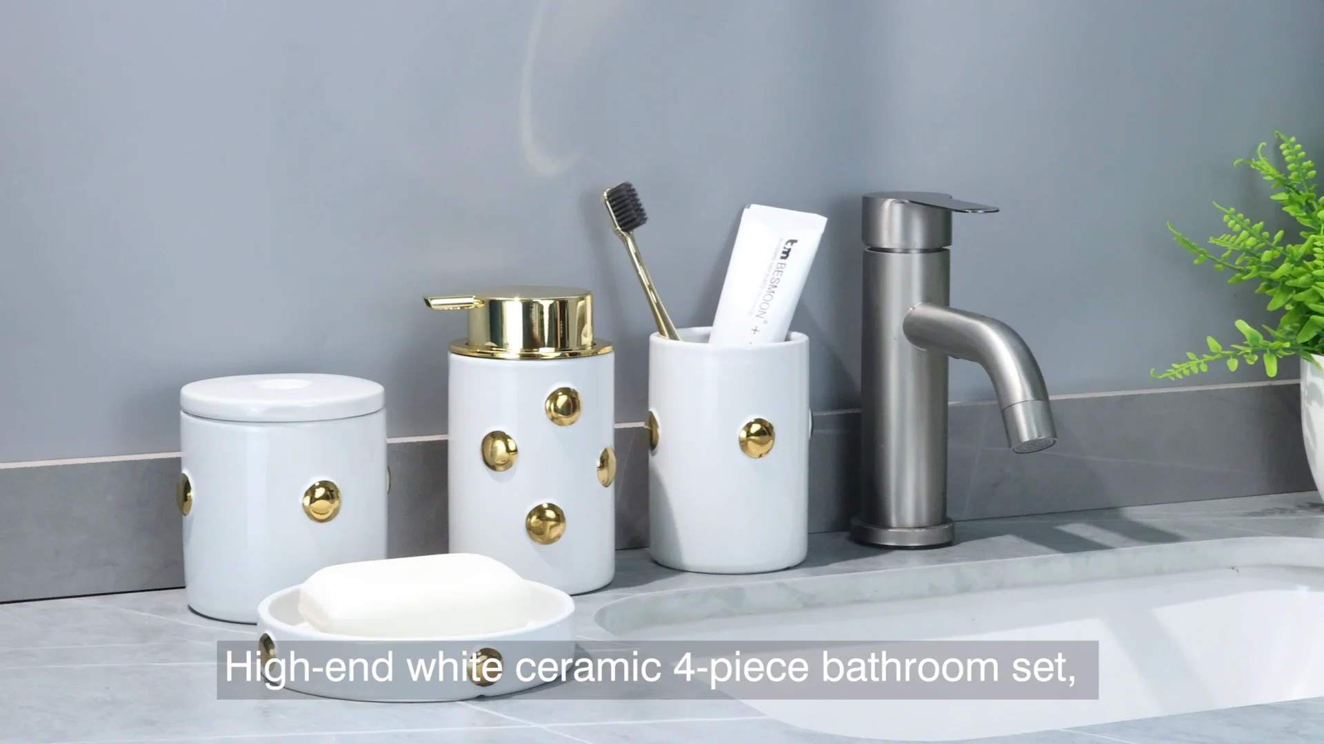 Ceramic Factory Low Moq High Quality Modern White 4 Piece Bath Sets For ...