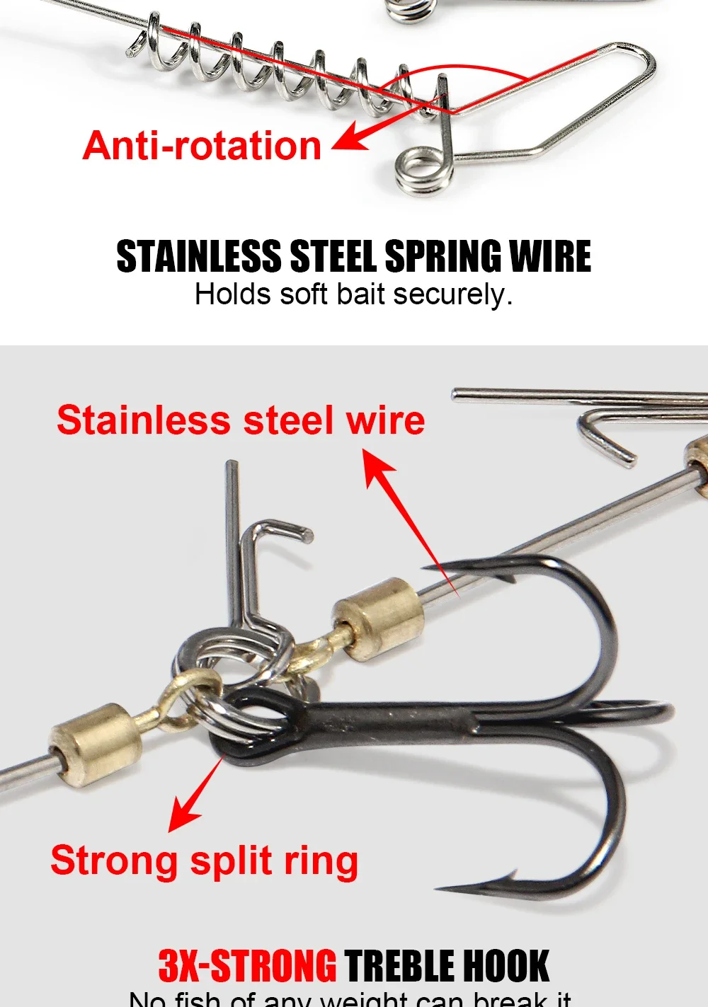 Spinpoler Weighted Stinger Rig - Double Hooks Fishing Gear