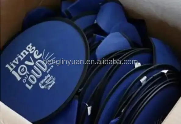 HLY Custom Printed Soft Nylon Flying Disc Round Nylon Hand Folding Fan ...