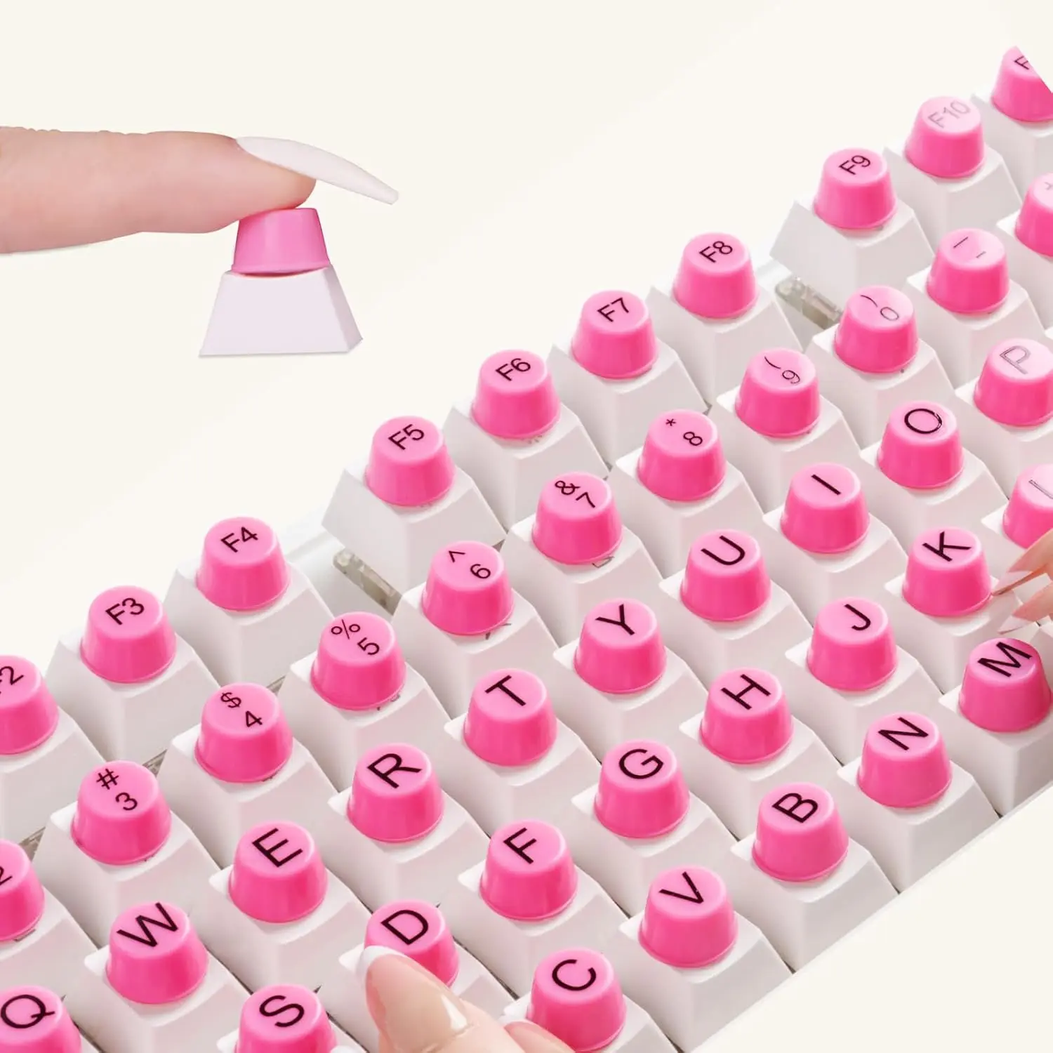 Raised Keyboard Stickers for Long Nails with Letters Soft Silicone ...
