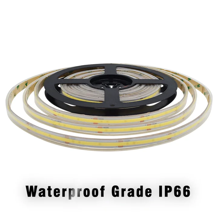 Cob Led Strip Free Cutting 2700k 6000k 12v 24v Dc 8mm 480leds/m White ...