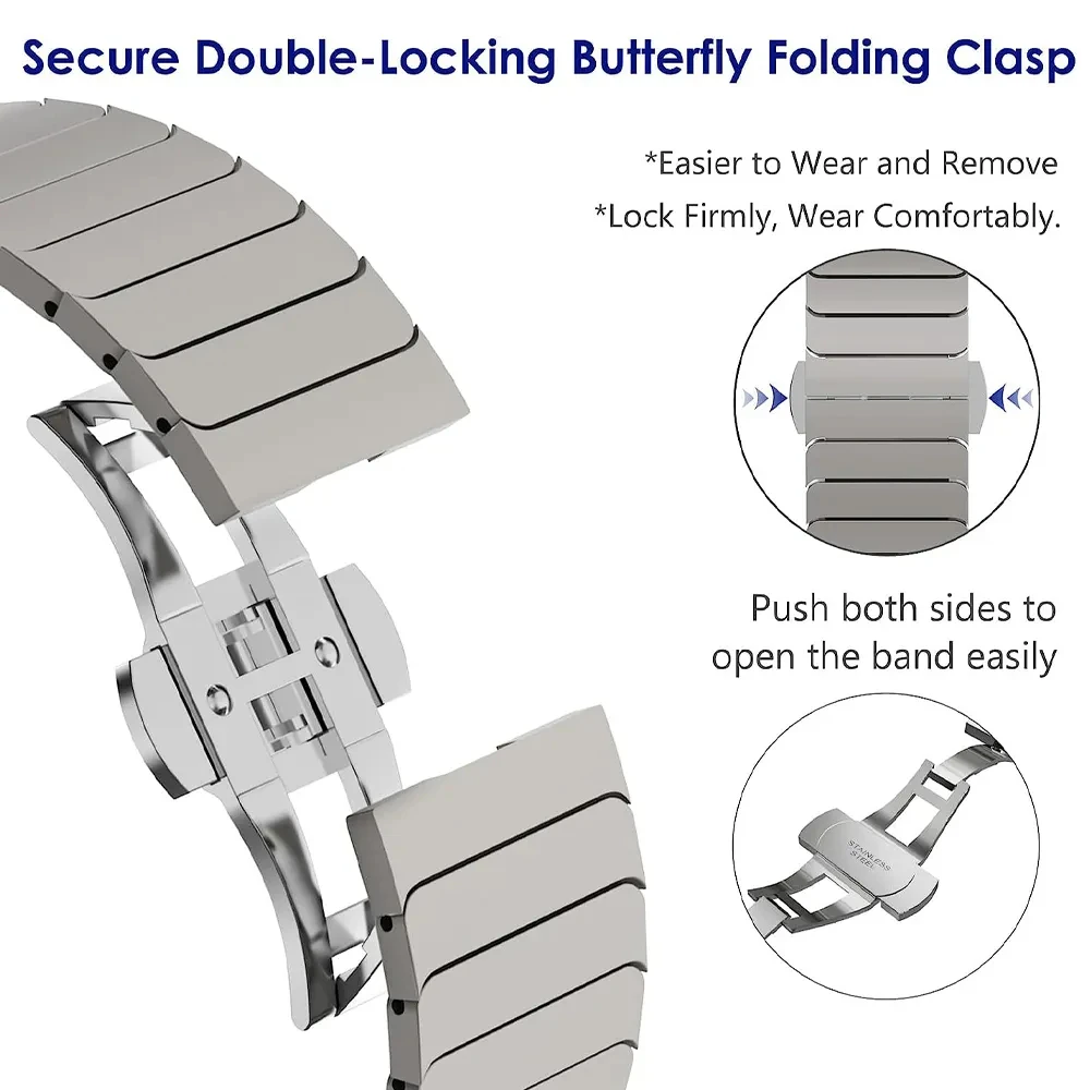 Titanium Watch Band Ultra Luxury Replacement Mesh Metal Straps I Watch ...