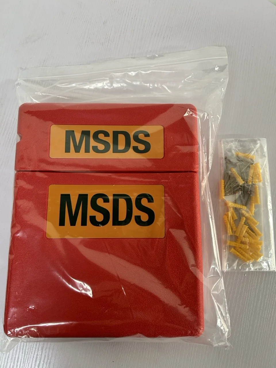 MSDS Chemical Safety Data Sheet Box - Red Plastic TEK000A1