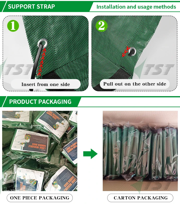 Foldable Pp Plastic Trash Leaf Yard Garden Dustpan Waste Bag Leaf ...