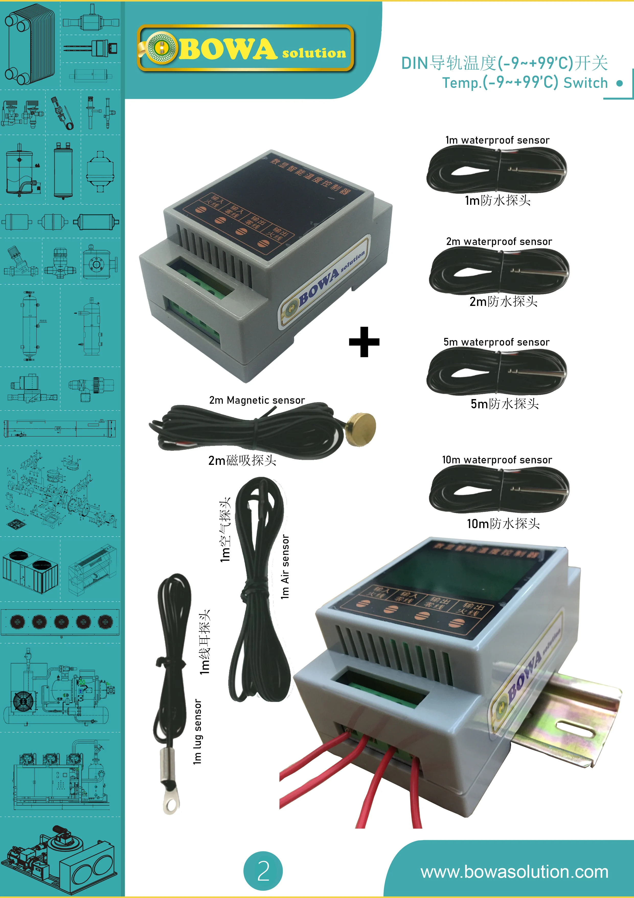 Din Rail Mounted Temperature Switches With Cooling Or Heating Mode Are ...