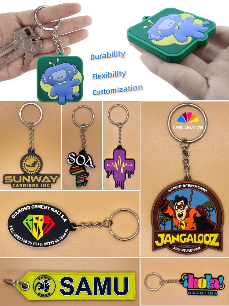 Kawaii Promotional Silicone Keyring Cute Cartoon Character Anime Rubber ...