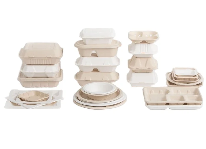 Biodegradable 4-compartment Sugarcane Bagasse Bento Lunch Box 1200ml ...