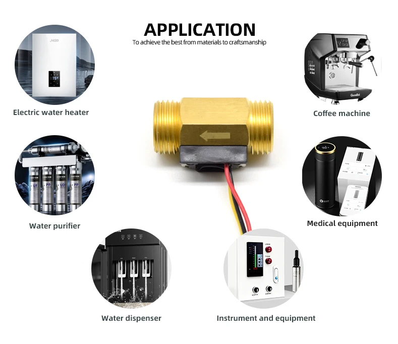 Hall Effect Liquid Water Flow Sensor 1/2" Brass Copper Hall Effect ...