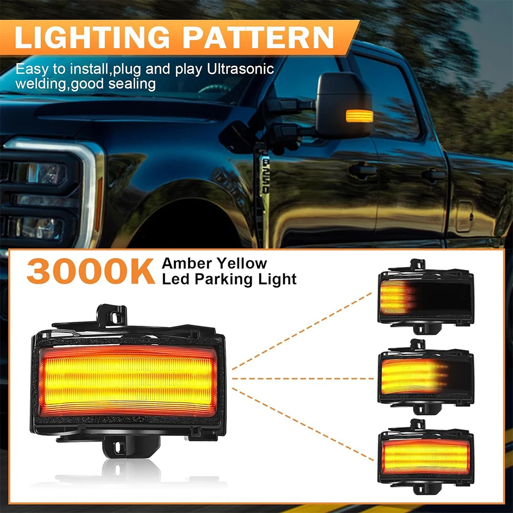 Customized Ford F250 F350 F450 Led Sequential Side Mirror Marker Lights ...