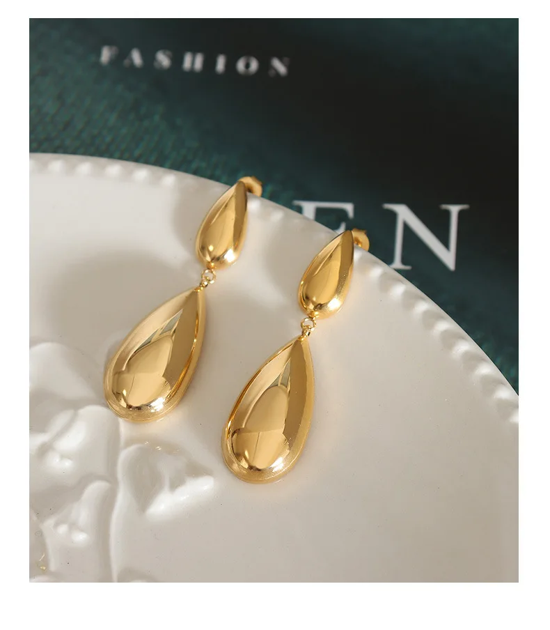 Teardrop Design Waterproof Women Drop Earrings Dangle Water Drop ...