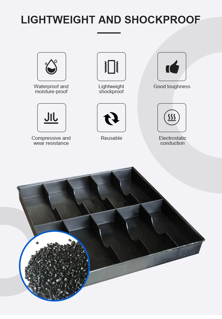 Stackable Conductive PCB ESD Tray - Anti-Static Plastic