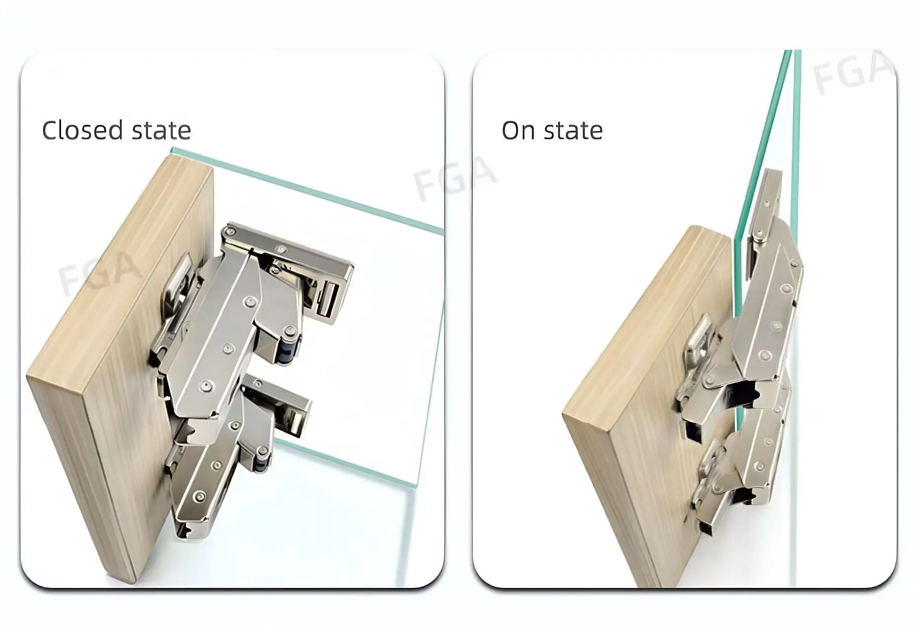 110 Degree Frameless Glass Door Hinge Mirror Cabinet Damping Zinc Alloy ...