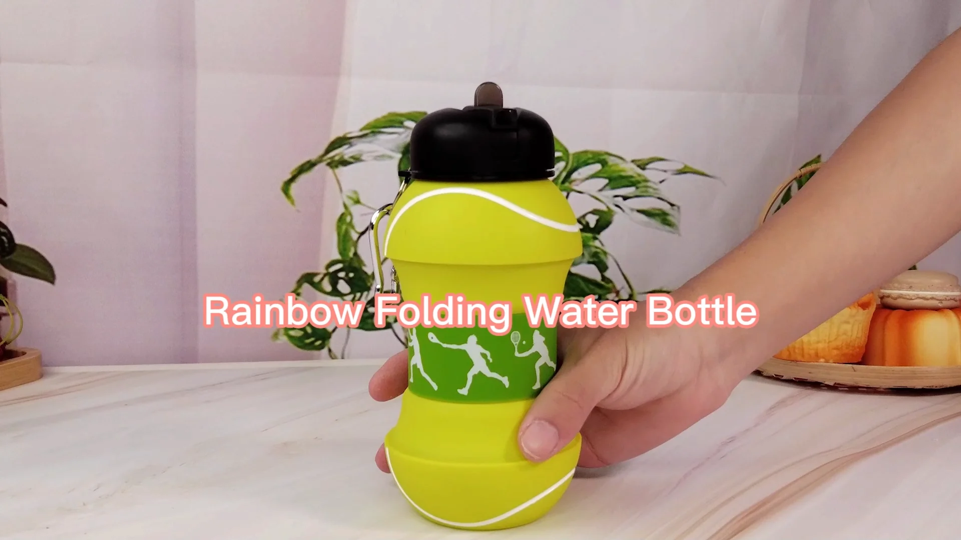 High Quality Collapsible Squeezable Tennis Ball-shaped Water Bottle For ...